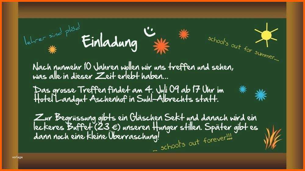 Angepasst Einladung Hervorragend Vorlage Einladung Klassentreffen | Kostenlos Vorlagen