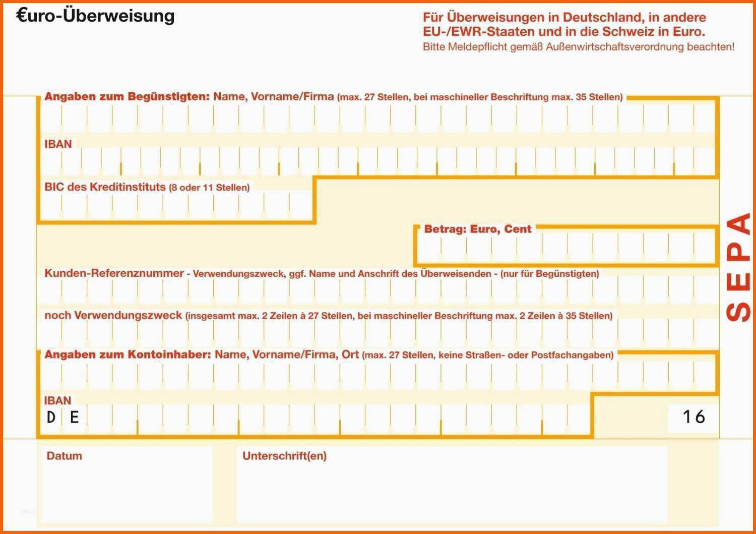 Ausgezeichnet Sepa überweisungsformular Vorlage Pdf Hübsch Frage Mal Zu ...
