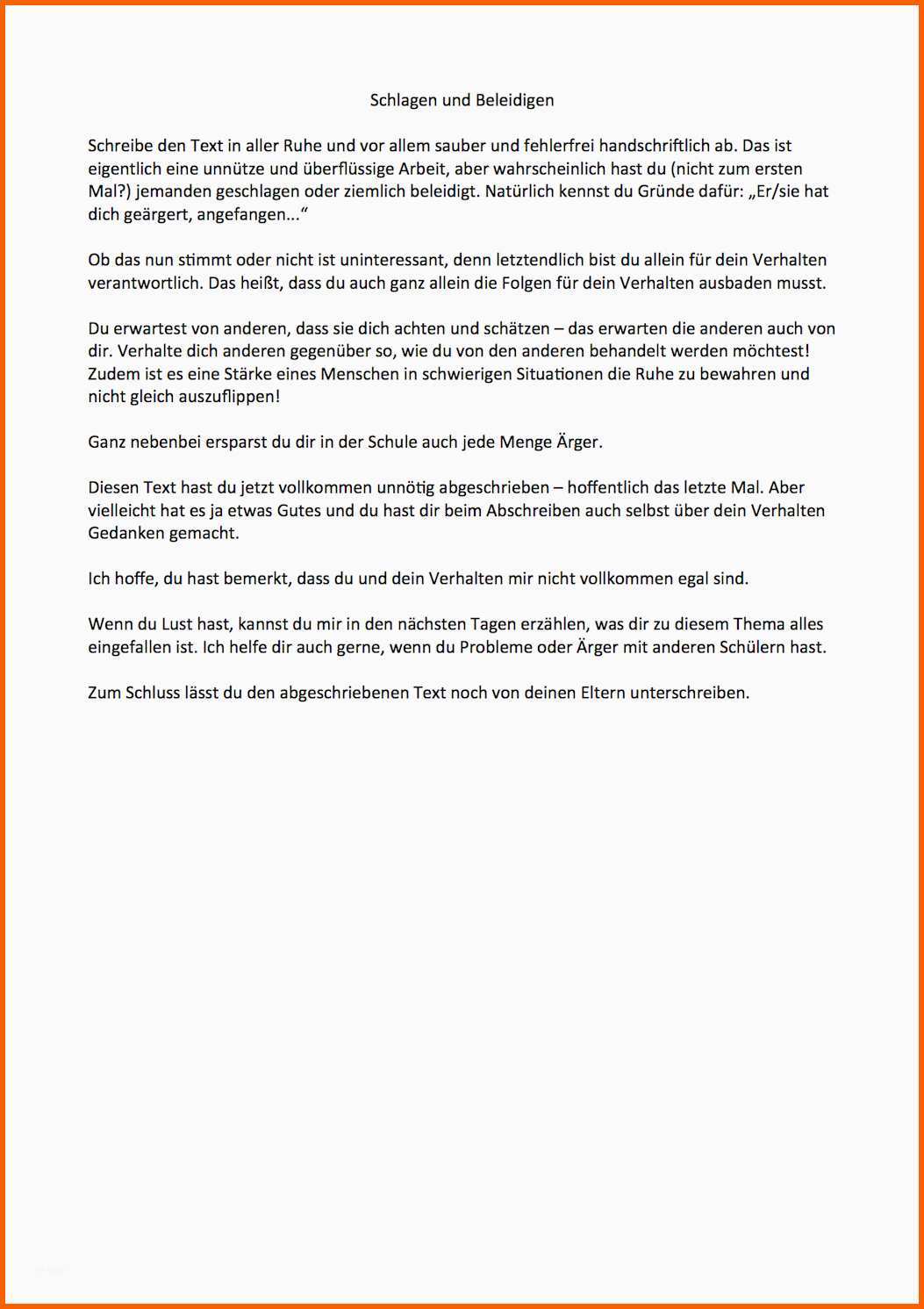 Beeindruckend 12 Strafarbeit Verhalten Im Unterricht Zum Abschreiben ...