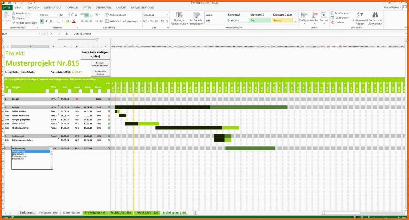 Fantastisch Projektplan Excel Projektablaufplan Vorlage Muster - Kostenlos Vorlagen | #44100