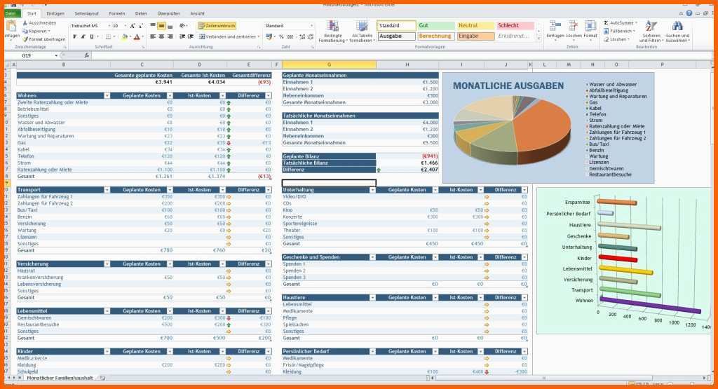 Neue Version 8 Vorlage Einnahmen Ausgaben Rechnung Excel - Kostenlos ...