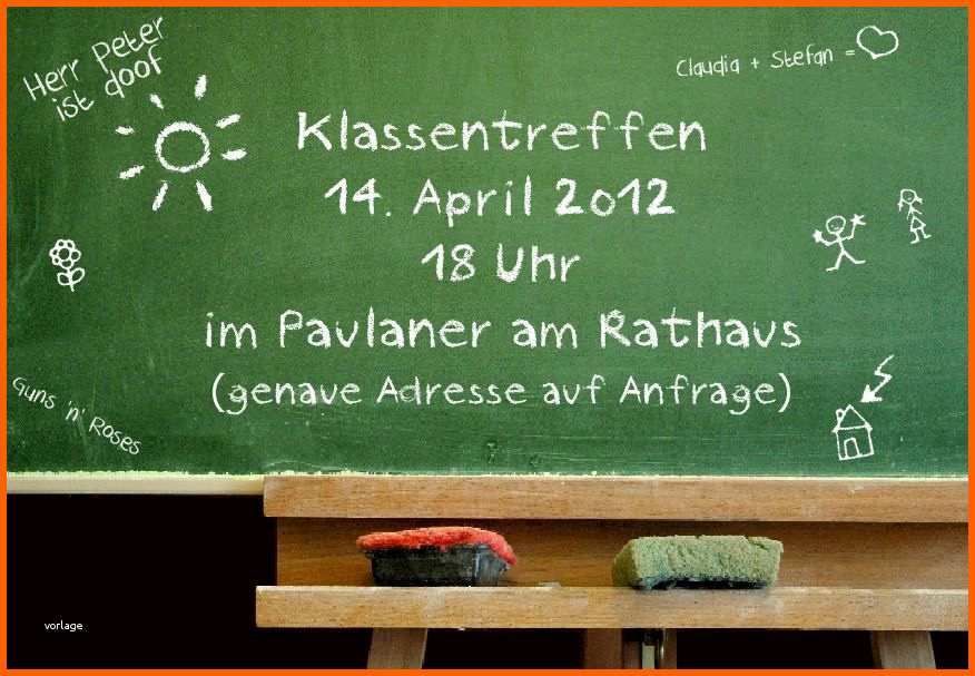 Perfekt Vorlage Einladung Klassentreffen Word - Kostenlos Vorlagen